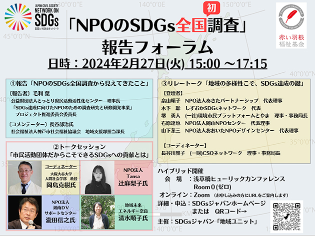 [サステナビリティ紀行]NPOのSDGs全国調査～SDGsの先を見据え、NPOの強みを活かしてつながるために～｜サステナビリティCSOフォーラム